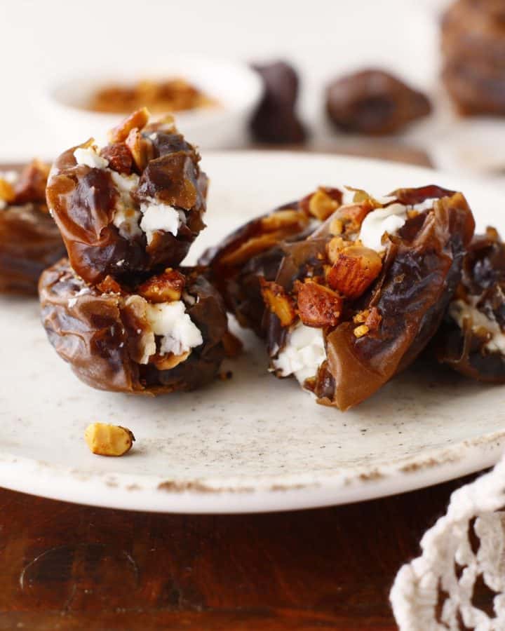 Cream Cheese Stuffed Dates - CookinUpLife