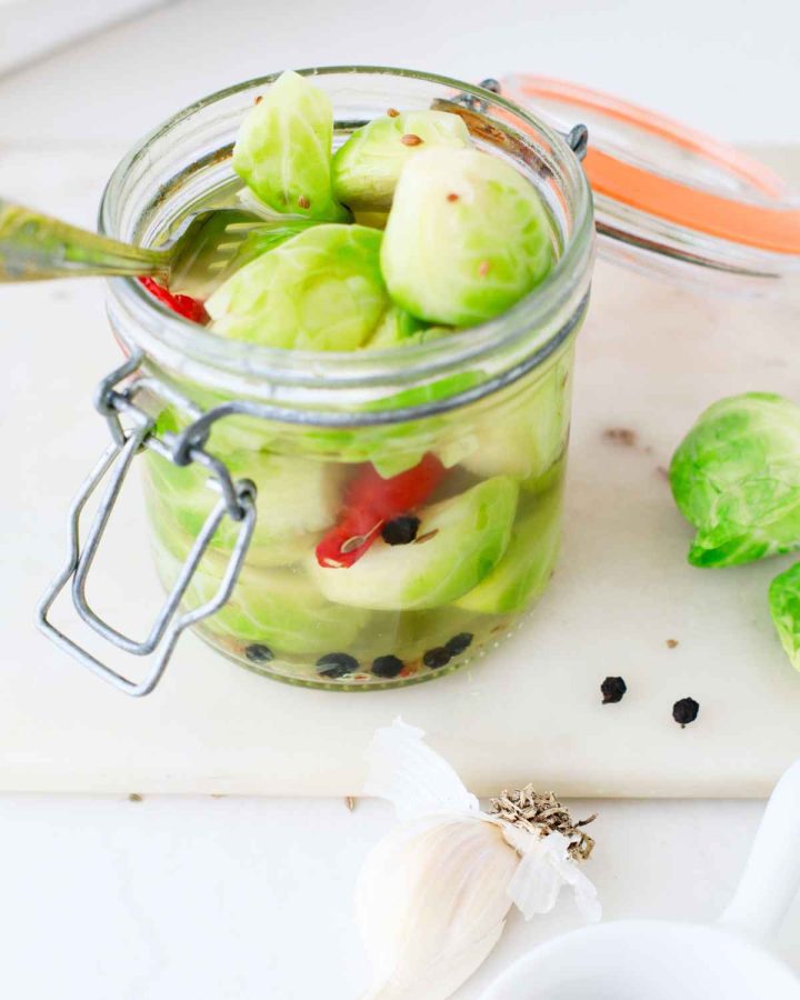 Pickled Brussels Sprouts - CookinUpLife